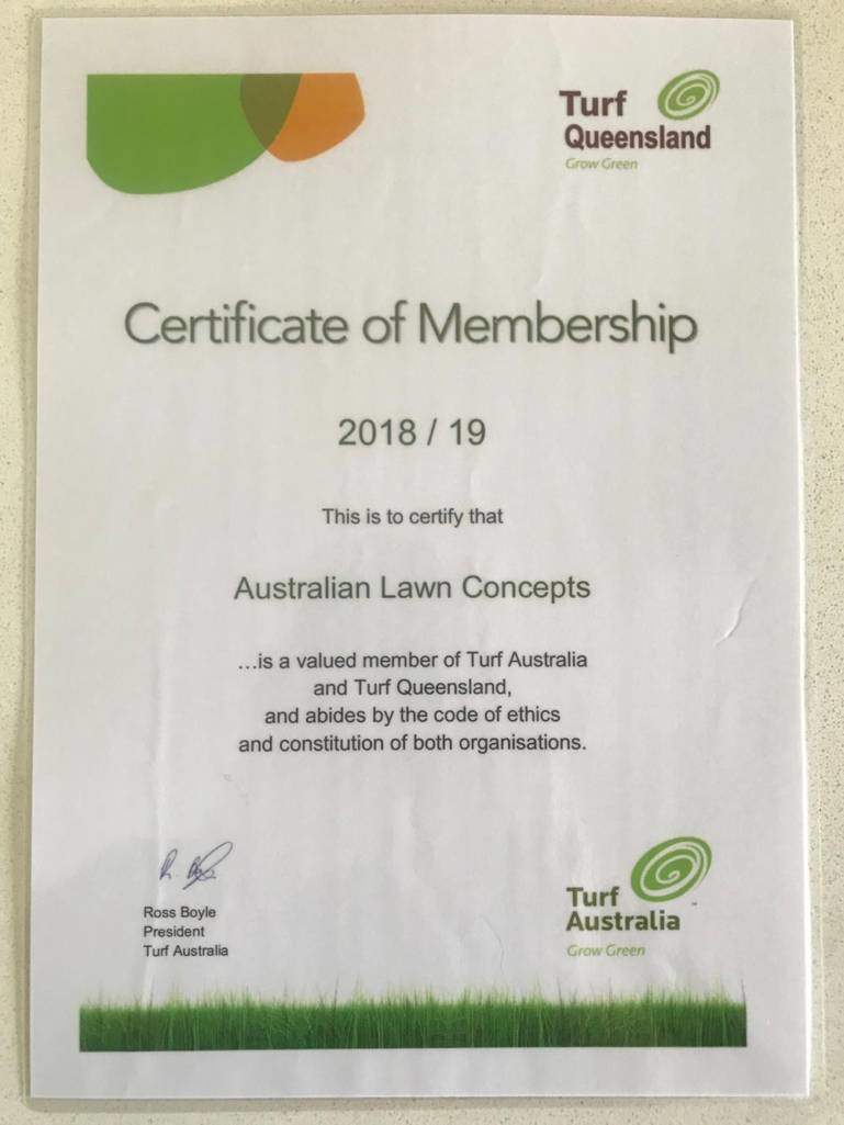 Turf Australia & Turf Queensland Membership Certification